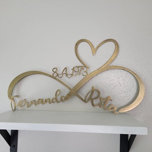 Personalized Metal Infinity Symbol Handcrafted Wall Art, Name, Date ...