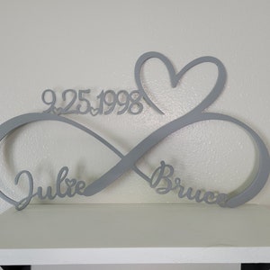 Personalized Metal Infinity Symbol Handcrafted Wall Art, Name, Date ...