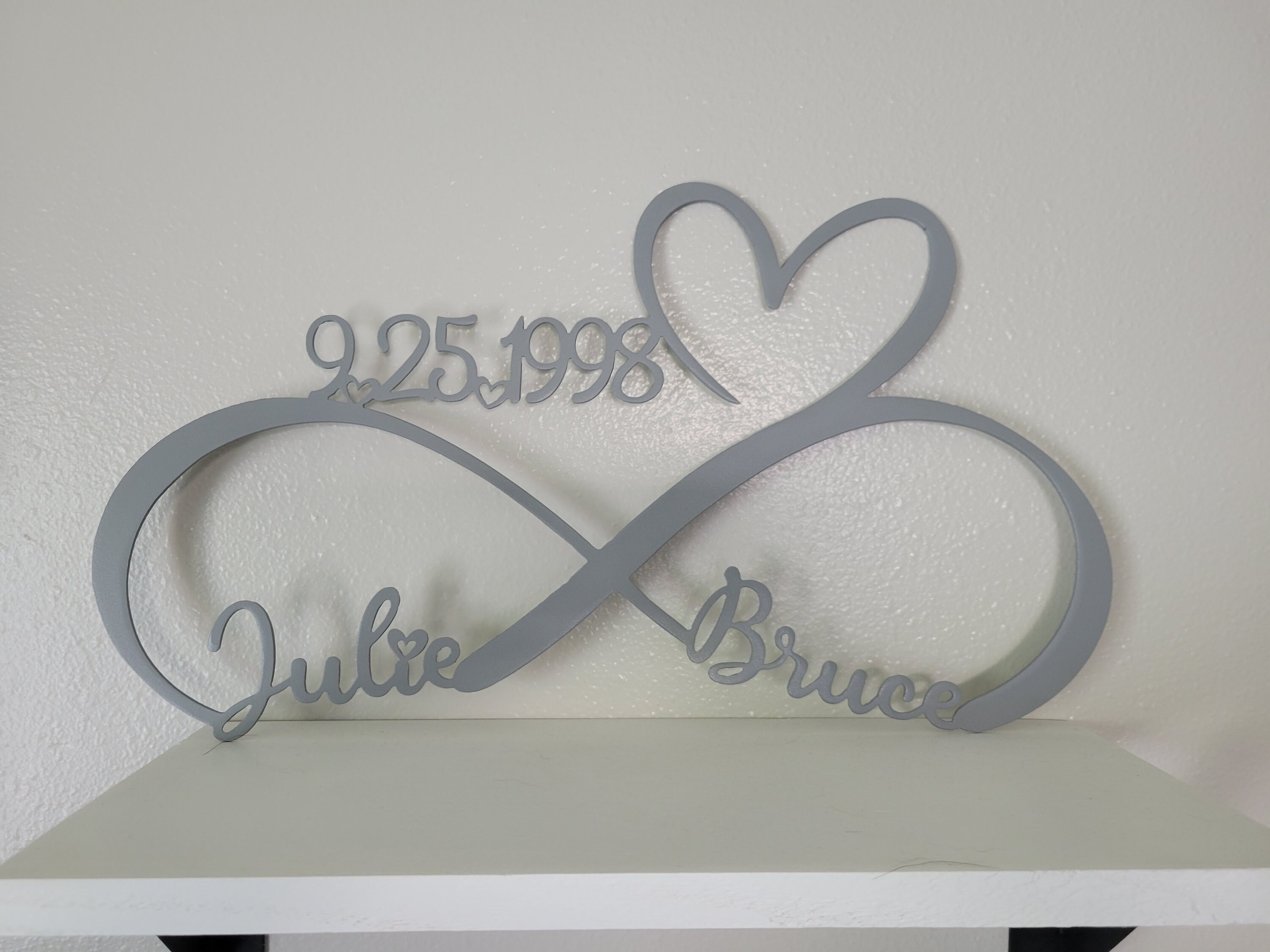Personalized Metal Infinity Symbol Handcrafted Wall Art, Name, Date ...