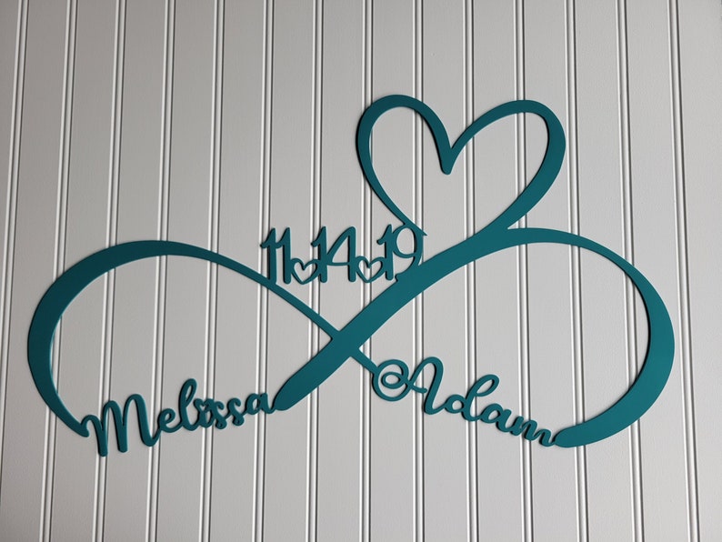 Personalized Metal Infinity Symbol With Custom Names Dates - Etsy