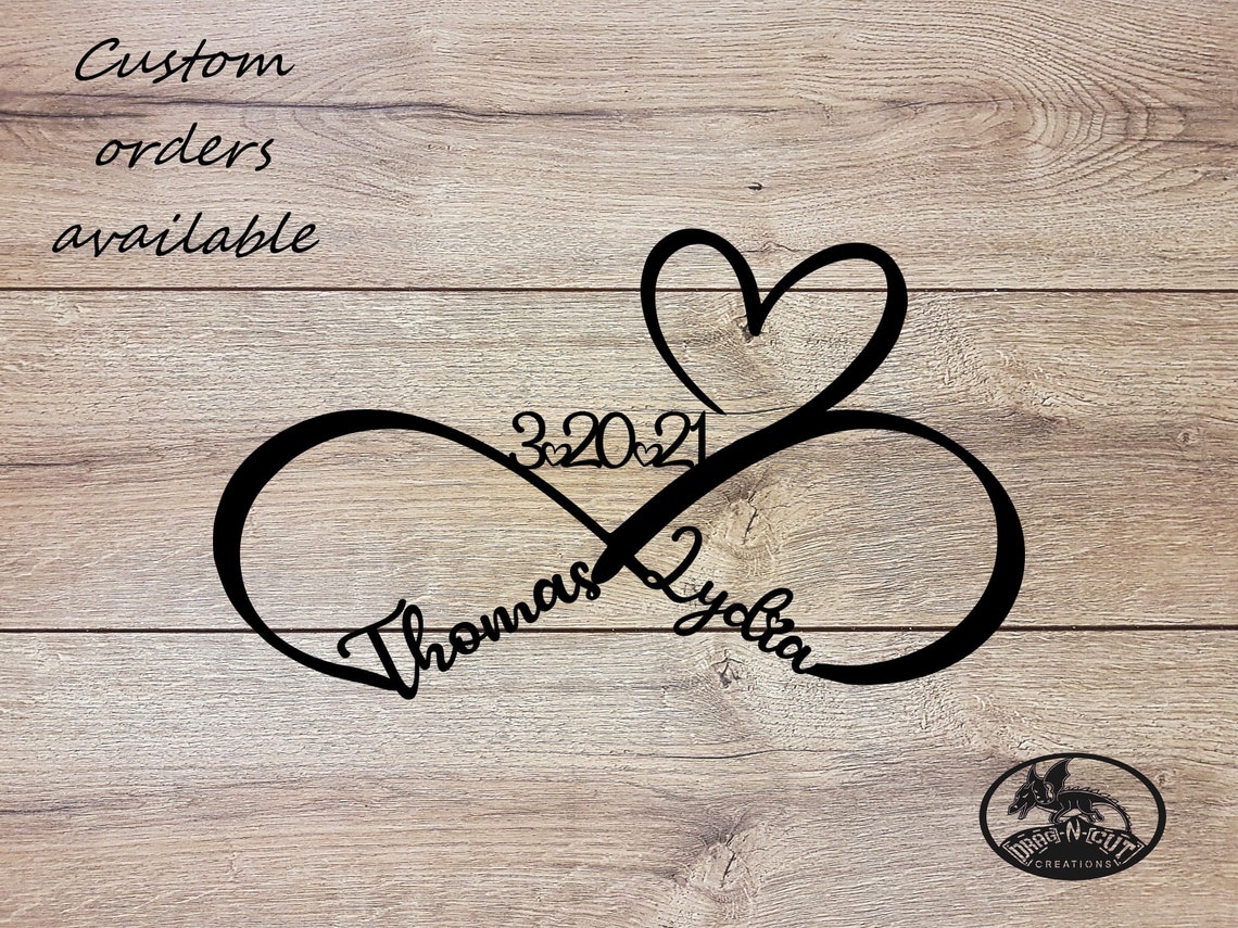 Personalized Metal Infinity Symbol Handcrafted Wall Art Name - Etsy
