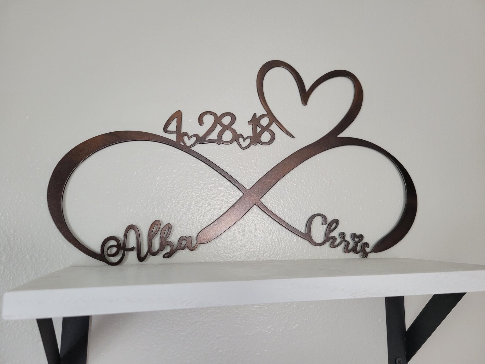 Personalized Bronze Metal Infinity Love Symbol, 8th 19th Wedding ...