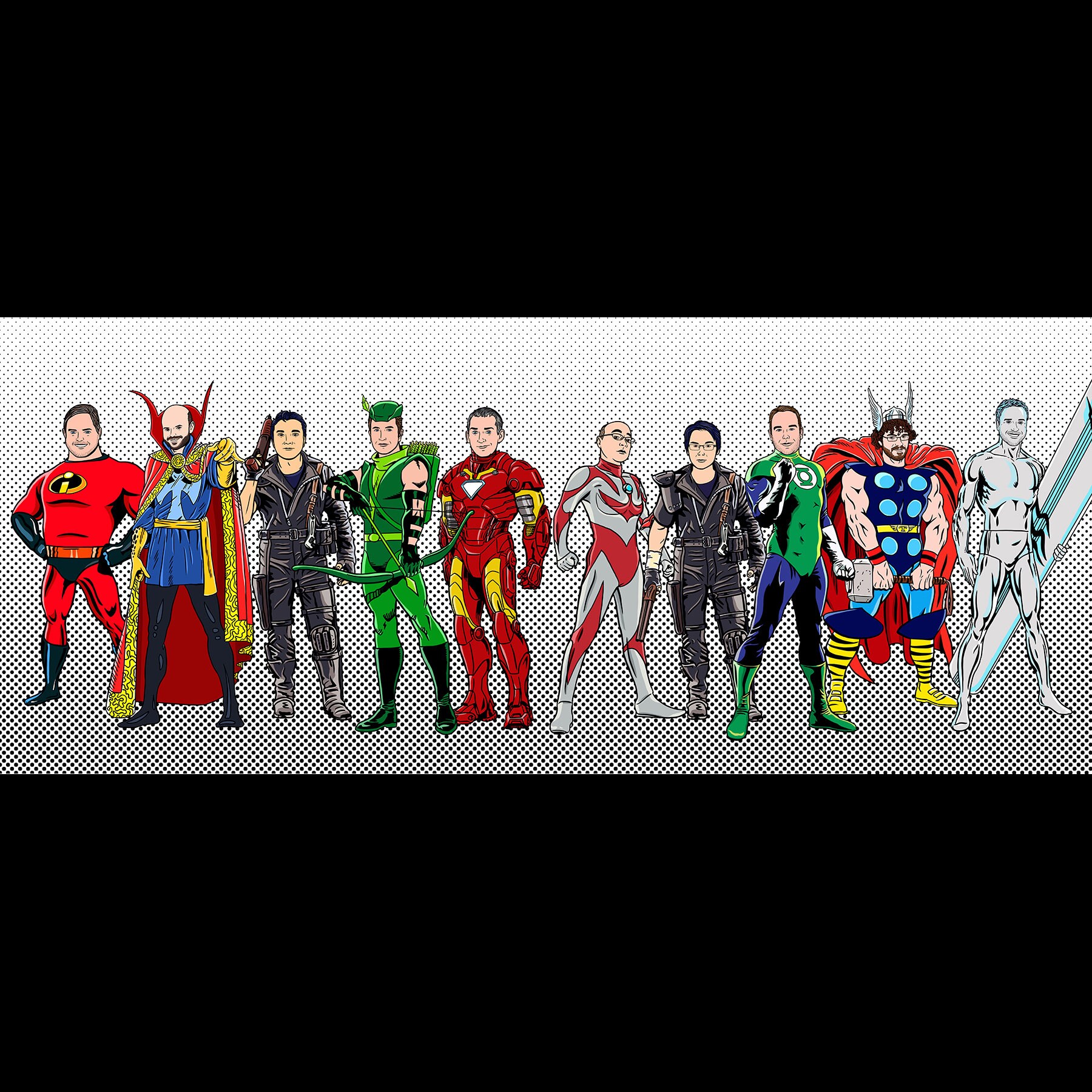Super heroes Portrait in the POP ART style Employees as | Etsy