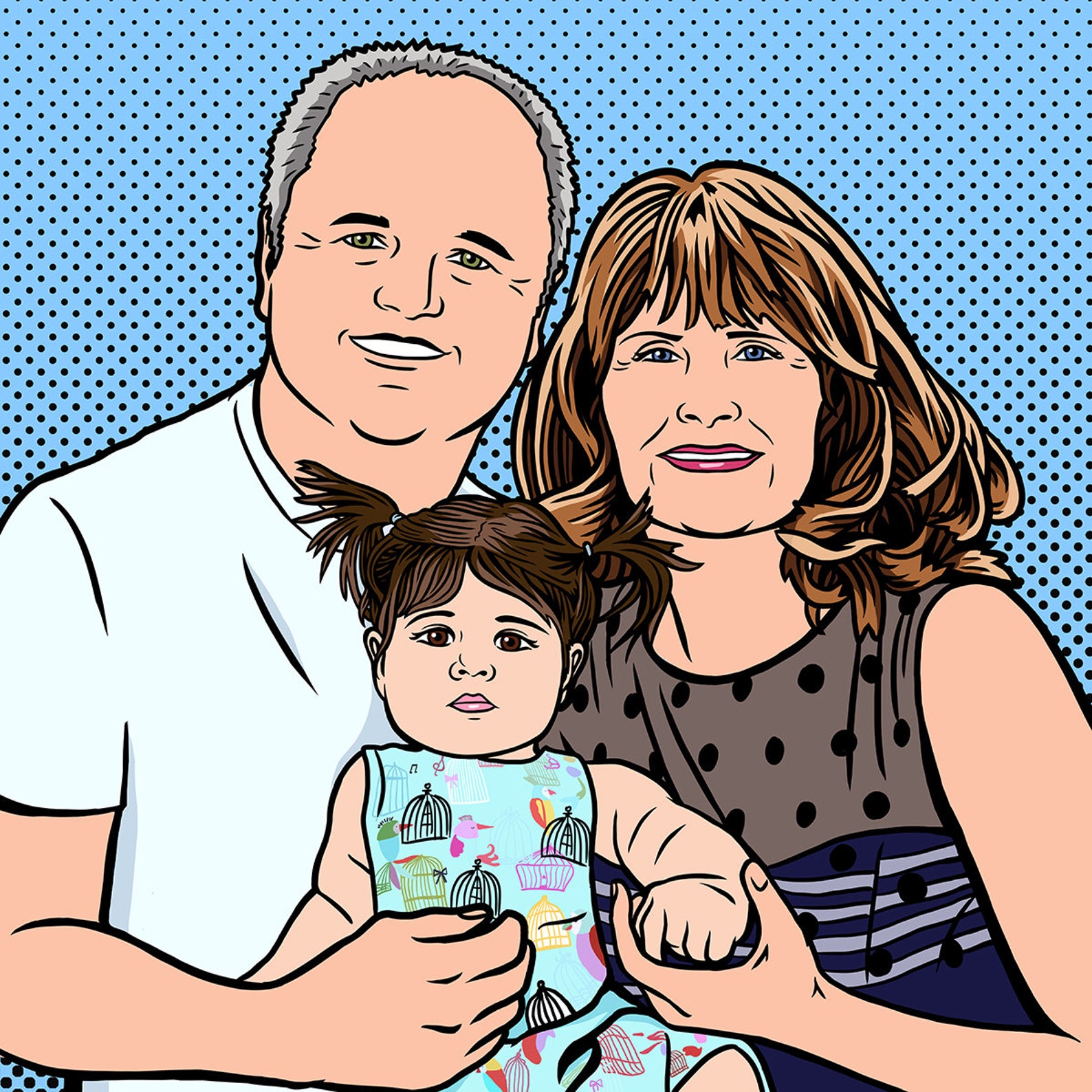 Special Occasions Family Portrait / POP ART Style / Custom - Etsy Australia