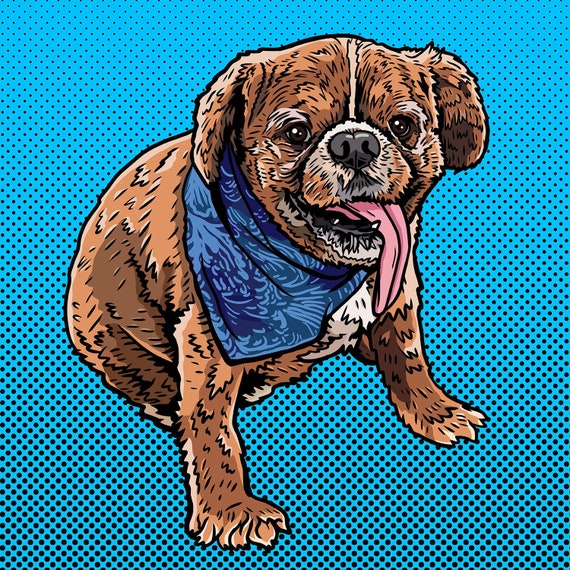 Custom Dog Portrait / Illustration in the POP ART Style / Roy | Etsy