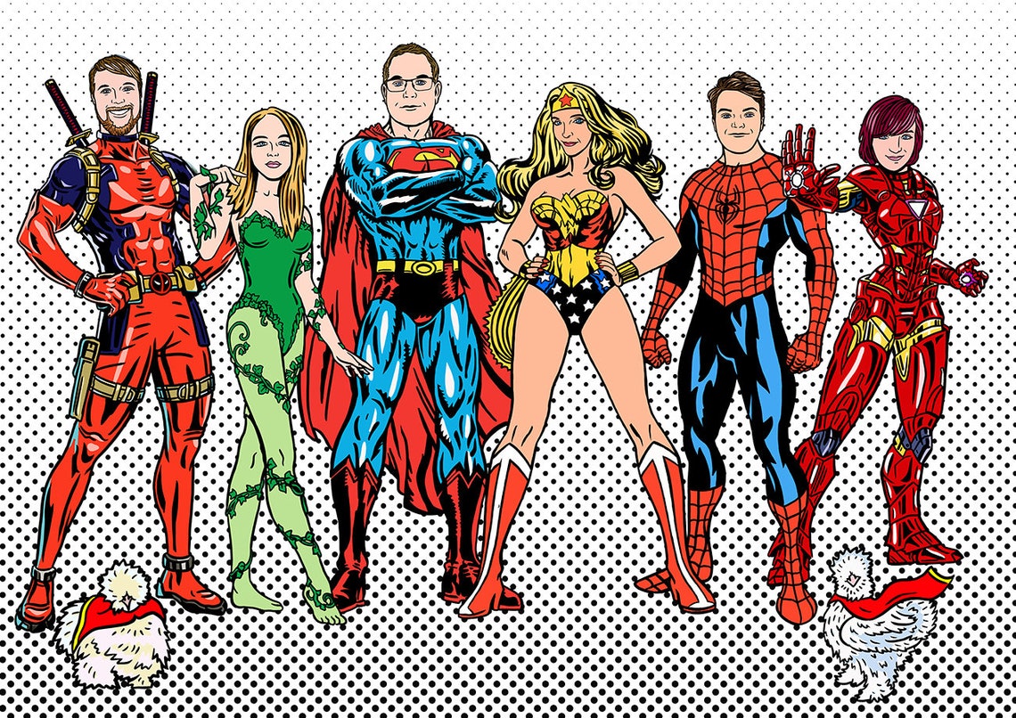 Super Hero Portrait in the Pop Art Style Custom Portrait | Etsy