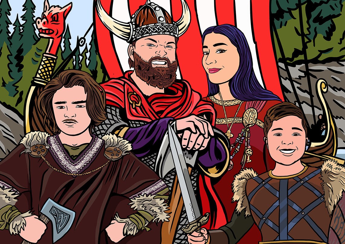 Custom Viking Portrait Illustration, Custom Portrait & Custom ...