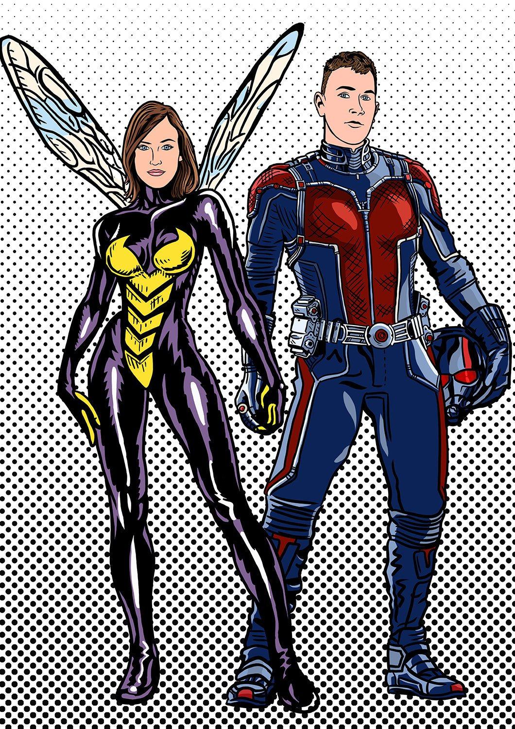 Drawing Of A Superhero Couple