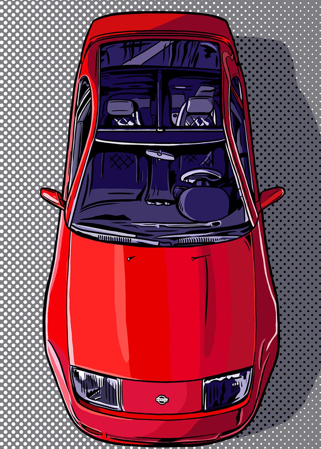 Custom Car Portrait Illustration / Pop Art Style/ ROY LICHTENSTEIN ...