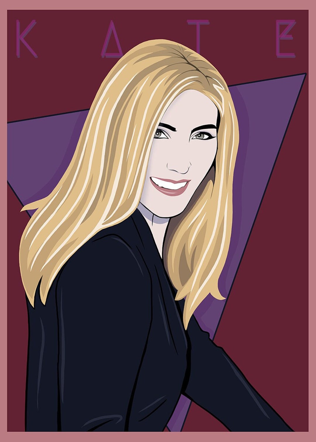 Patrick Nagel Style Portrait / Custom Portrait & Custom Background ...