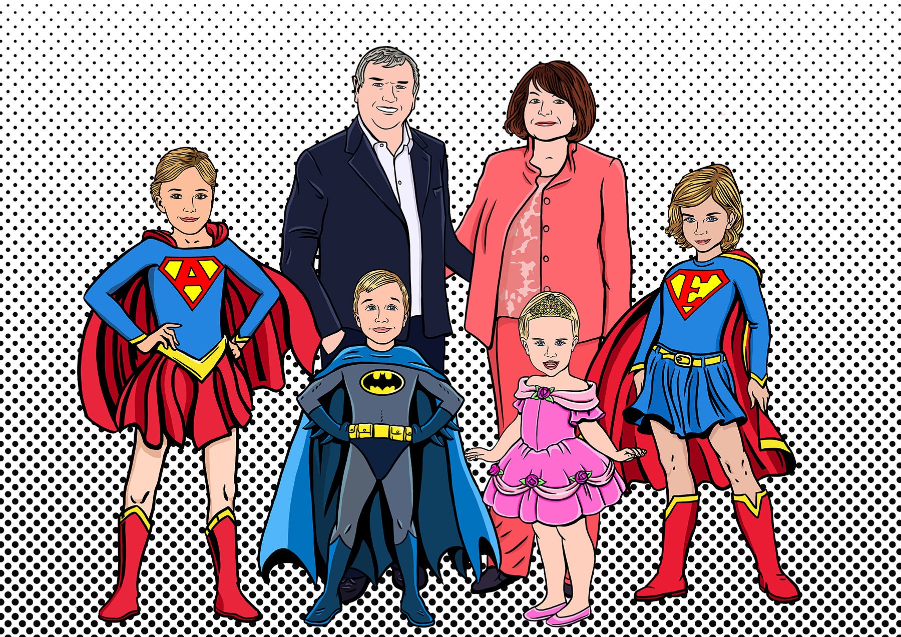 Superhero Parents Grandparents in the POP ART style / Custom | Etsy