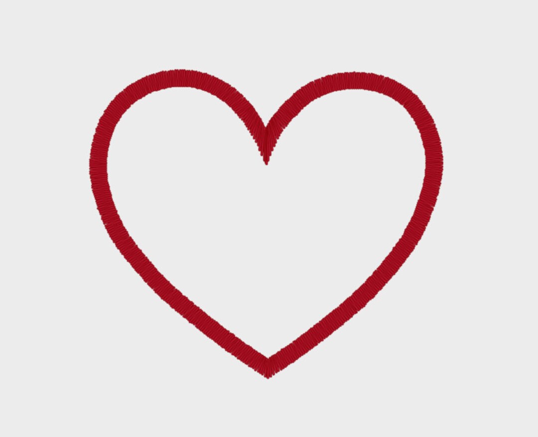 Heart Shape Embroidery Machine File - 2" and 3" Size in Multiple File ...
