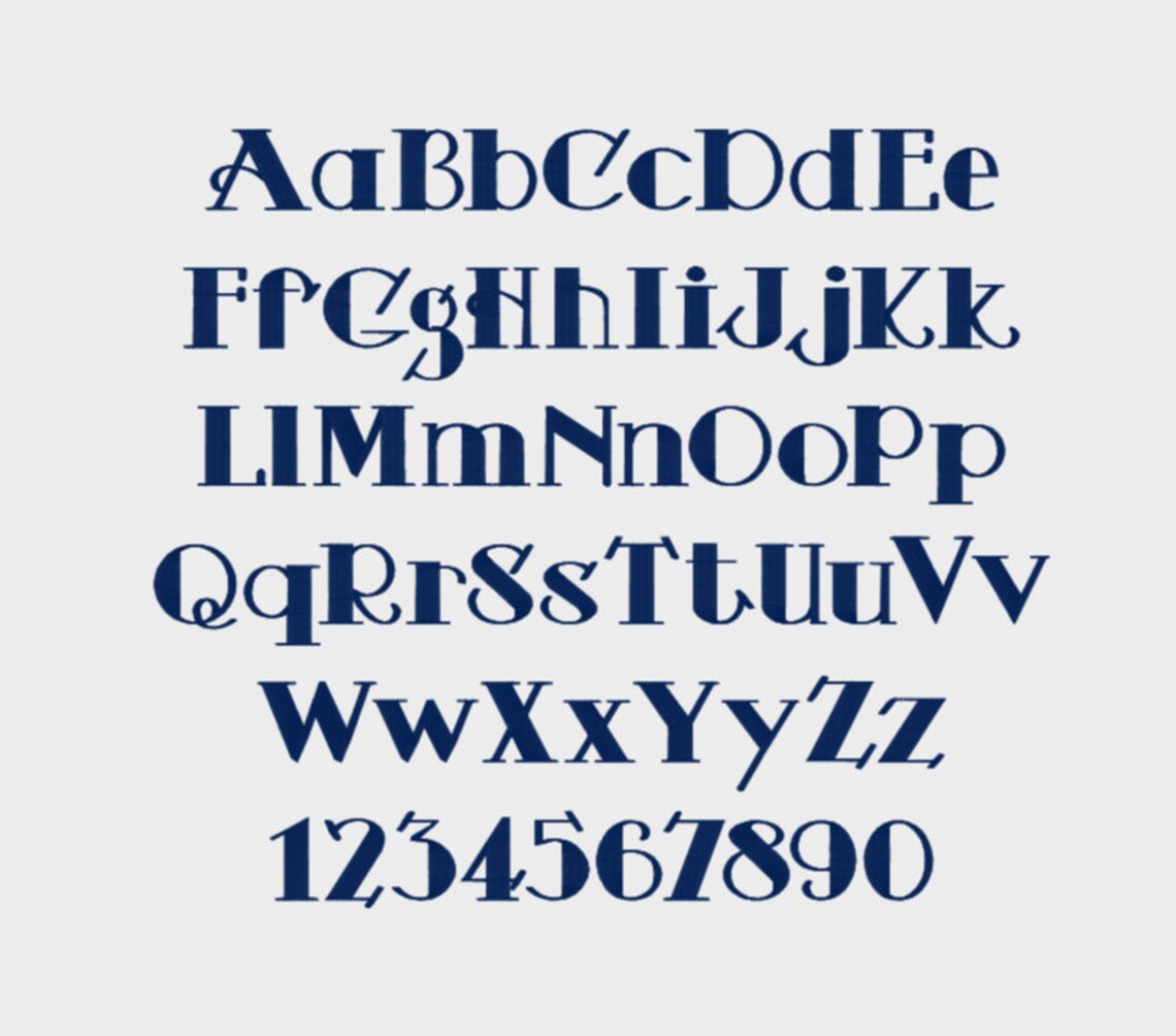 Harker Square Embroidery Font in Multiple Formats, 1/2", 1", 2" & 3 ...