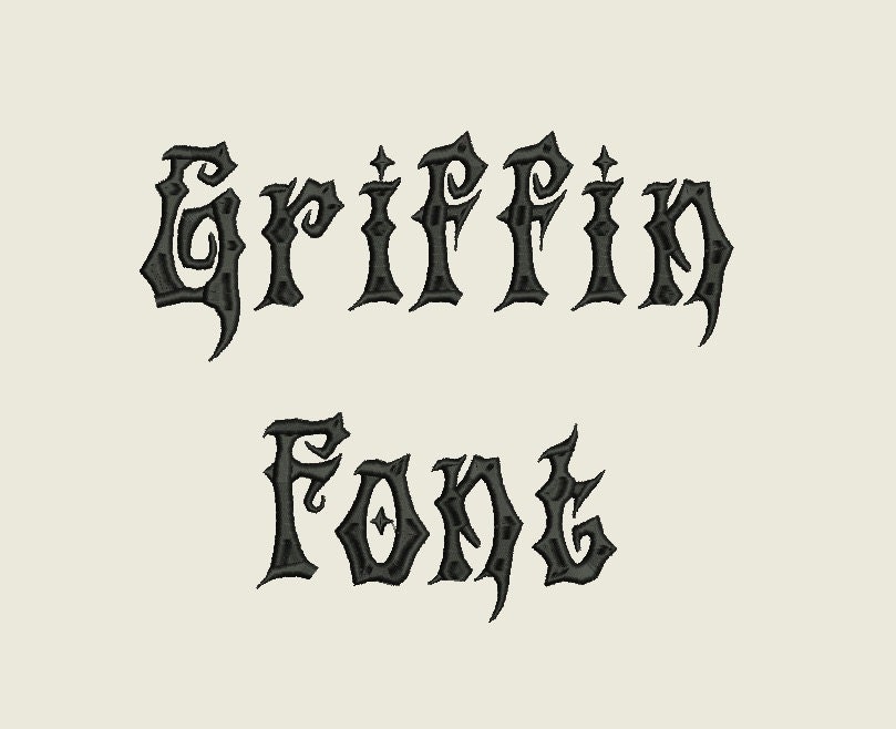 Griffin Embroidery Machine Font in Multiple formats | Etsy