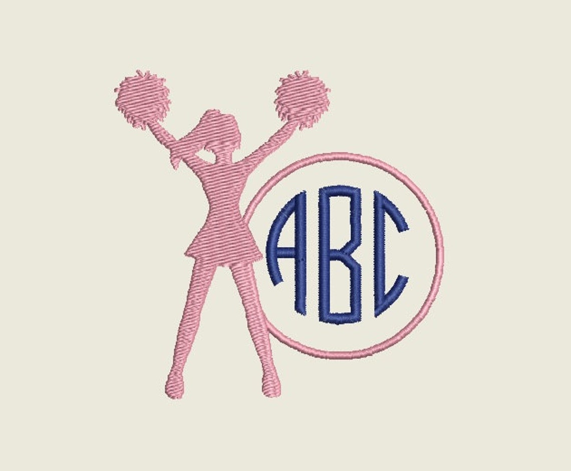 Cheerleader Monogram Border Embroidery Files to Fit - Etsy