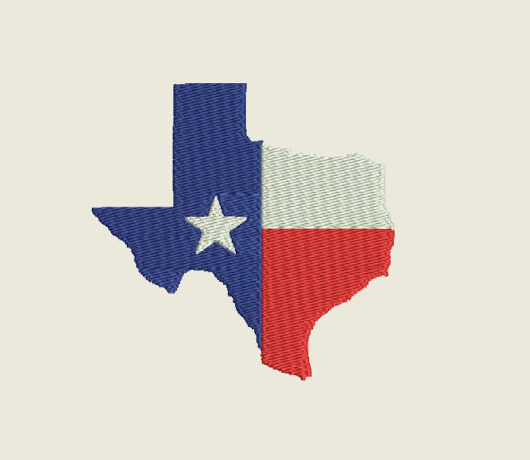 Texas Flag Map Design Embroidery File in 2 Sizes (3" and 4") in ...