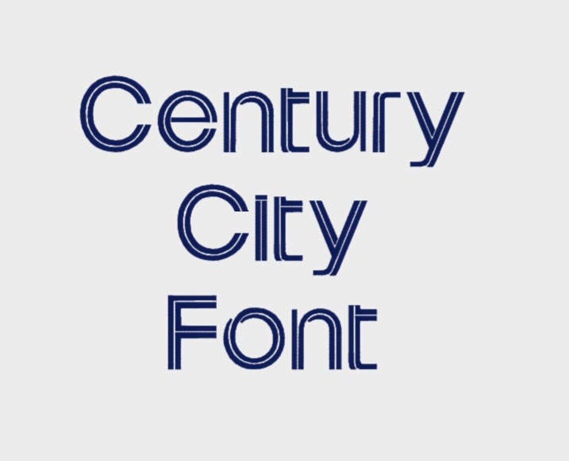 Century City Embroidery Font in Multiple Formats, 1/2", 1", 2" & 3 ...