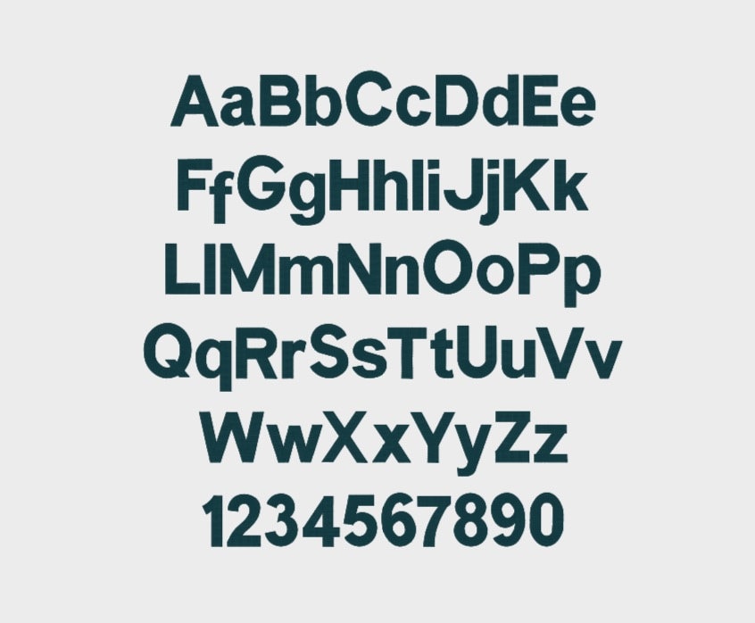 Arial Bold Font Embroidery Machine Font in 3 Sizes (0.5", 1", & 1.5 ...