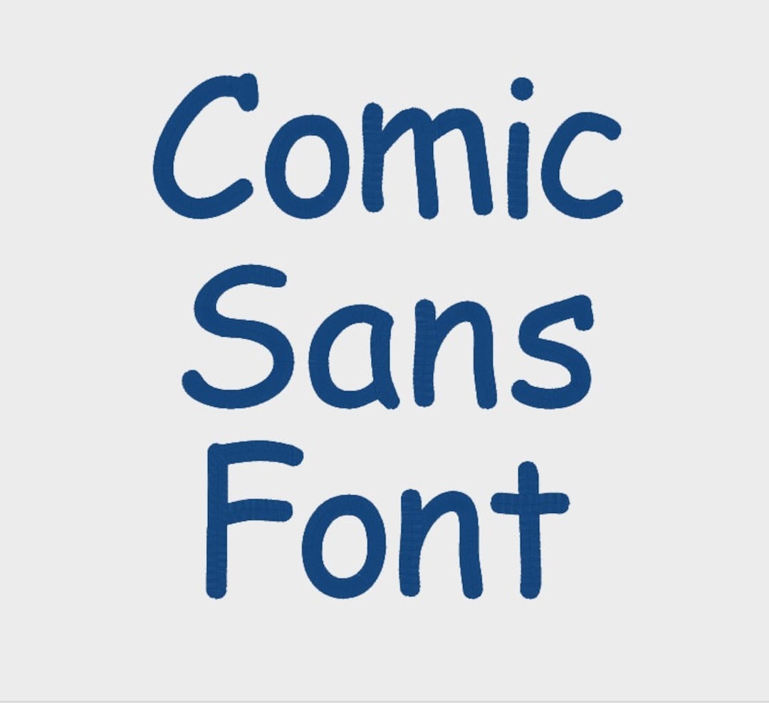 Comic Sans Embroidery Font in 6 Sizes (0.25", 0.5", 0.75", 1", 1.5" & 2") Upper and Lower Case ...