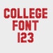 College Embroidery Machine Font, 1", 2", & 3" Sizes (upper Case and ...