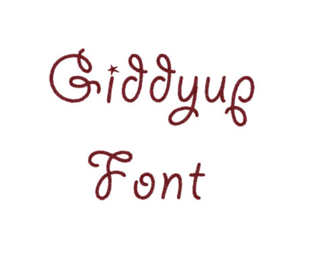 Giddyup Embroidery Machine Font in Multiple File Formats 1, 2 & 3 Sizes ...