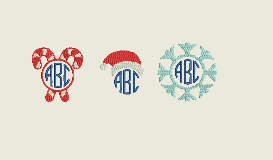 Set of 8 Christmas Themed Monograms Each Sized to Fit 4x4 | Etsy