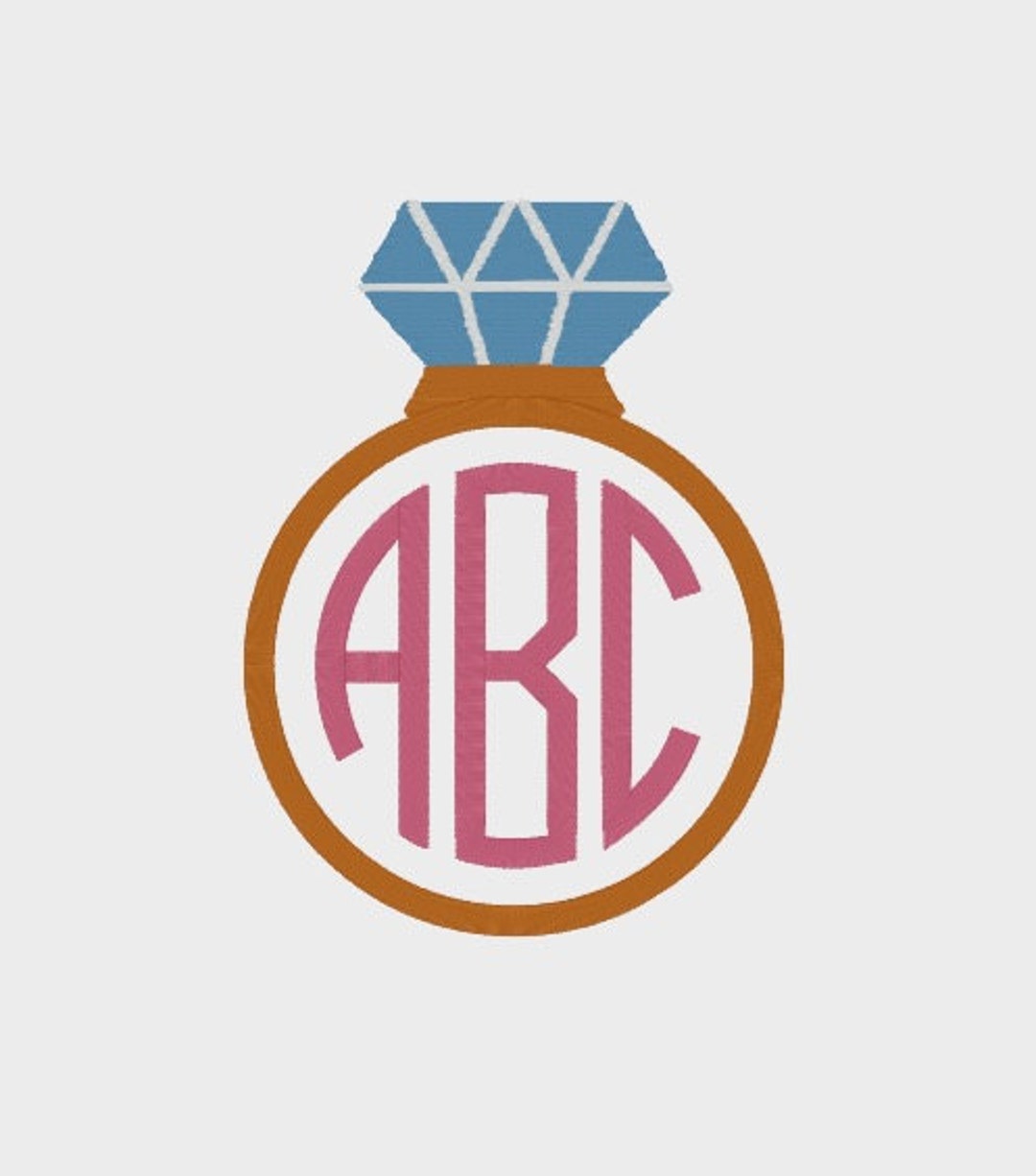Diamond Ring Monogram Frame in Multiple File Formats and 3 Sizes ...