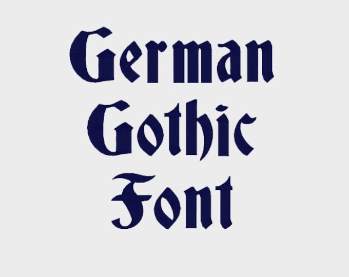 German Gothic Embroidery Machine Font in 4 Sizes (0.5", 1", 2" & 3 ...