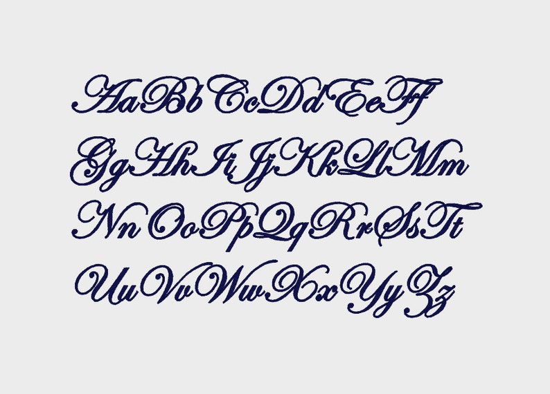 Edwardian Script Embroidery Machine Font in Multiple File Formats With ...