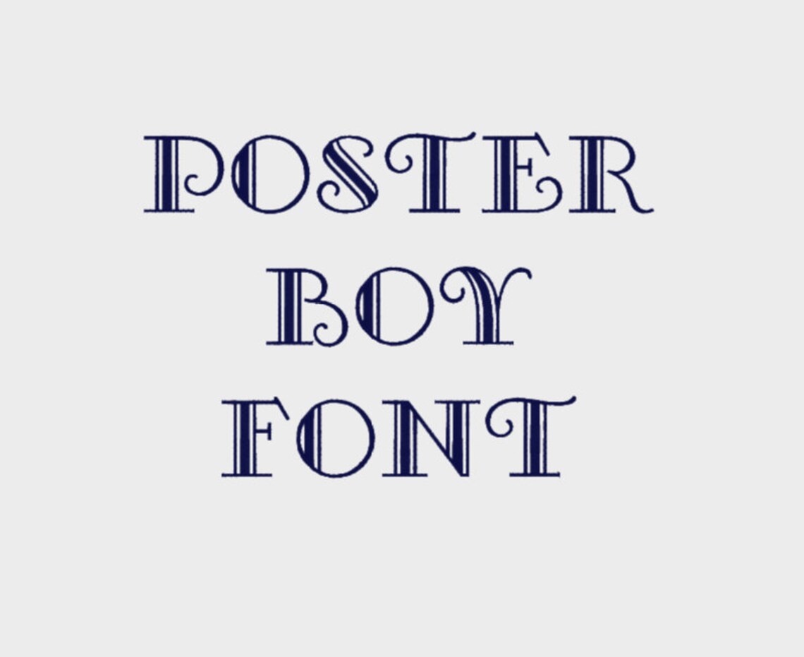 Poster Boy Embroidery Machine Font in 1", 2", 3" & 4" Sizes (upper Case ...