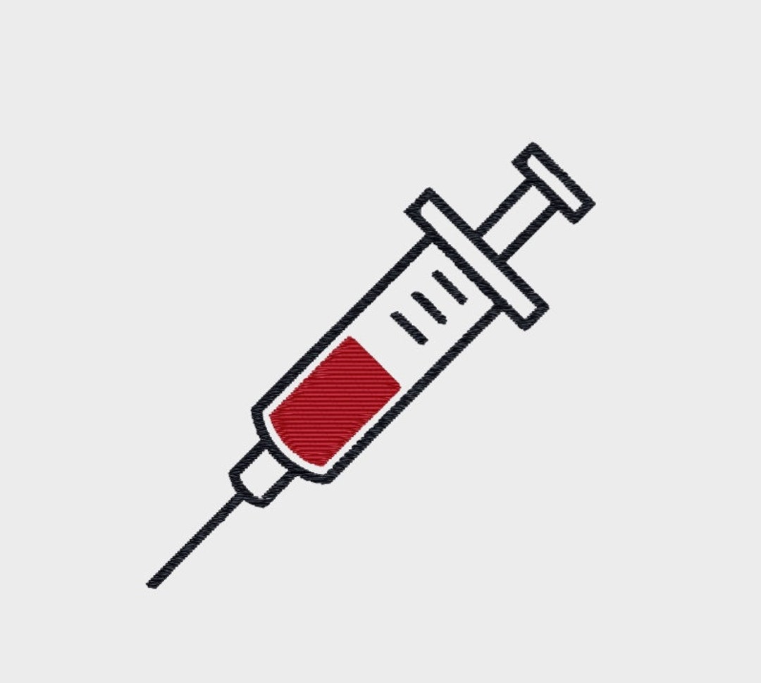 Syringe Embroidery File in Multiple Formats - INSTANT DOWNLOAD - Item ...