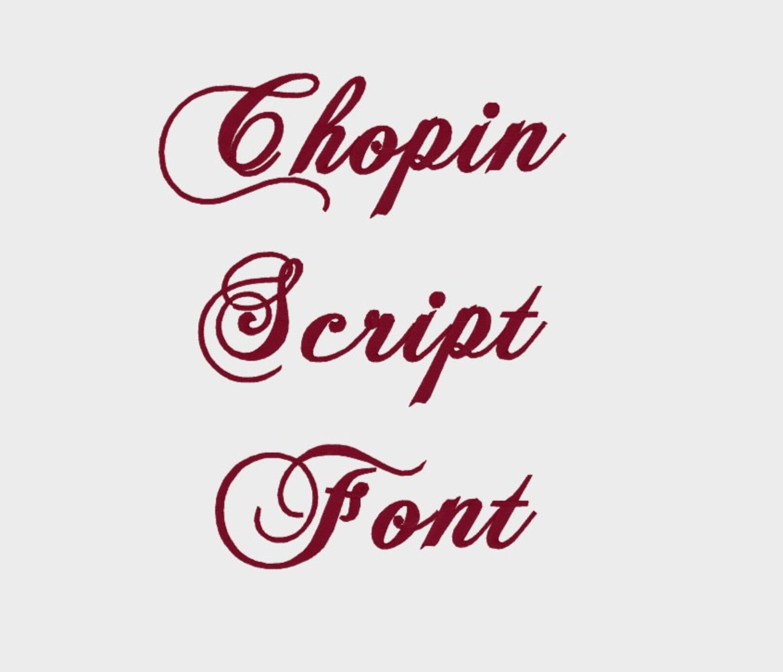 Chopin Script Embroidery Machine Font in Multiple Formats - Etsy