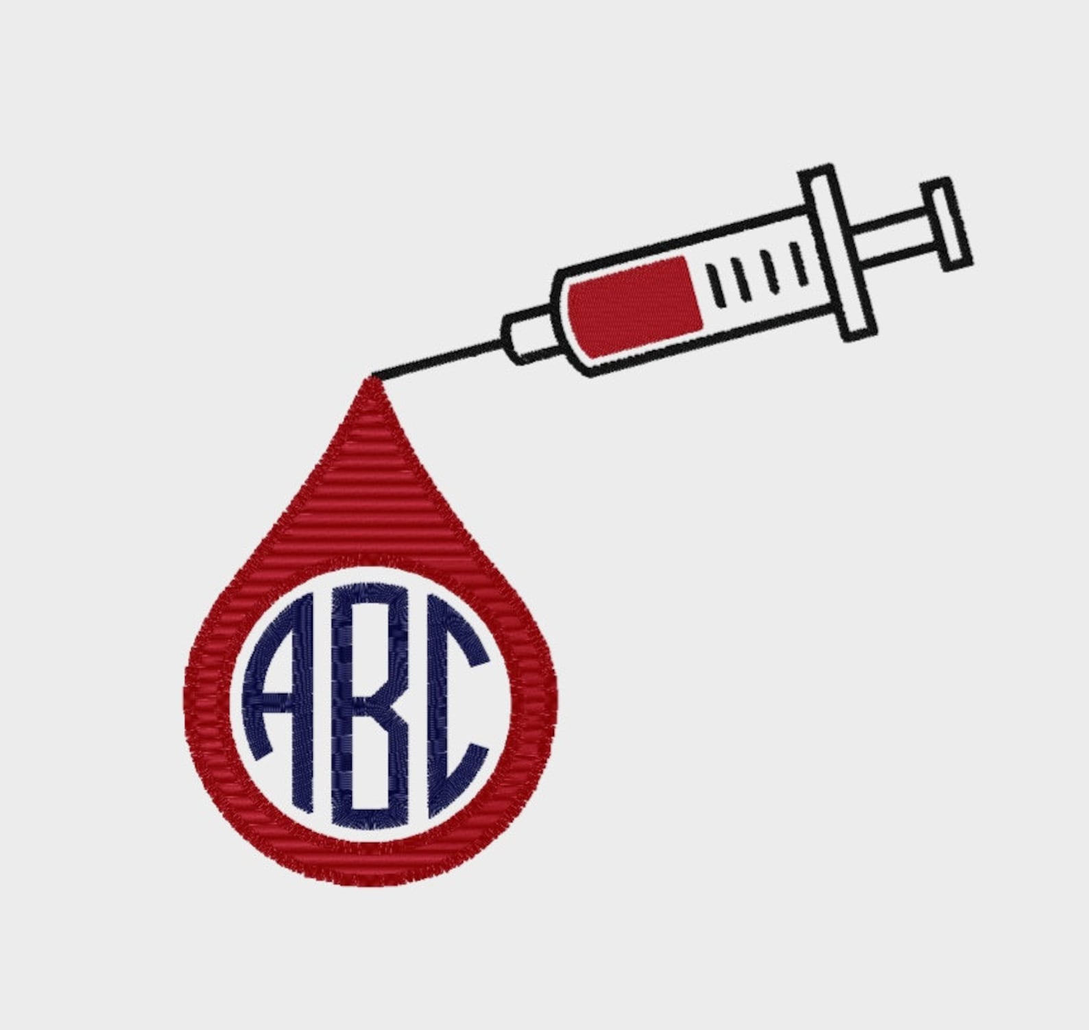 Phlebotomist Monogram Border Embroidery File in Multiple Formats ...