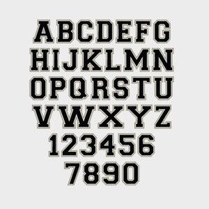 College Outline Embroidery Machine Font, 1/2", 3/4", 1", 2", 3" & 4 ...