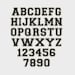 College Outline Embroidery Machine Font, 1/2", 3/4", 1", 2", 3" & 4 ...