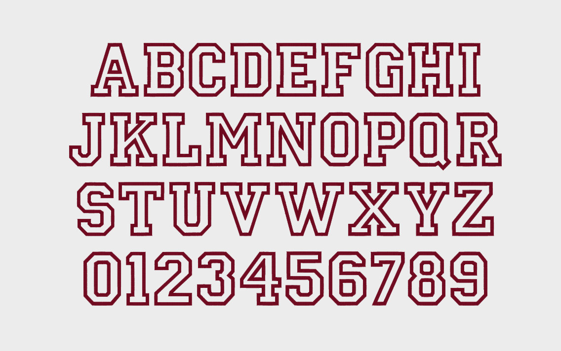 College Appliqué Embroidery Machine Font 1 2 - Etsy