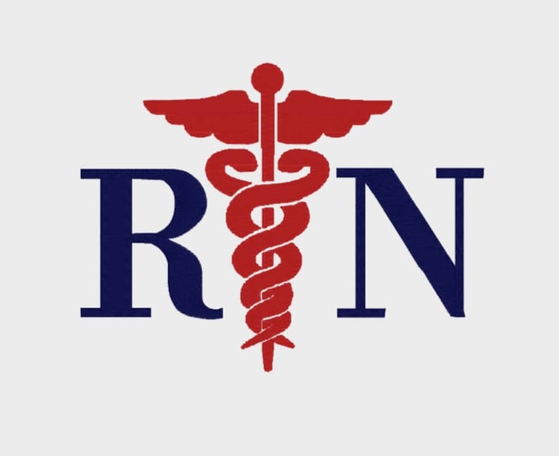 RN Medical Symbol Embroidery File in Multiple Formats in Sizes - Etsy