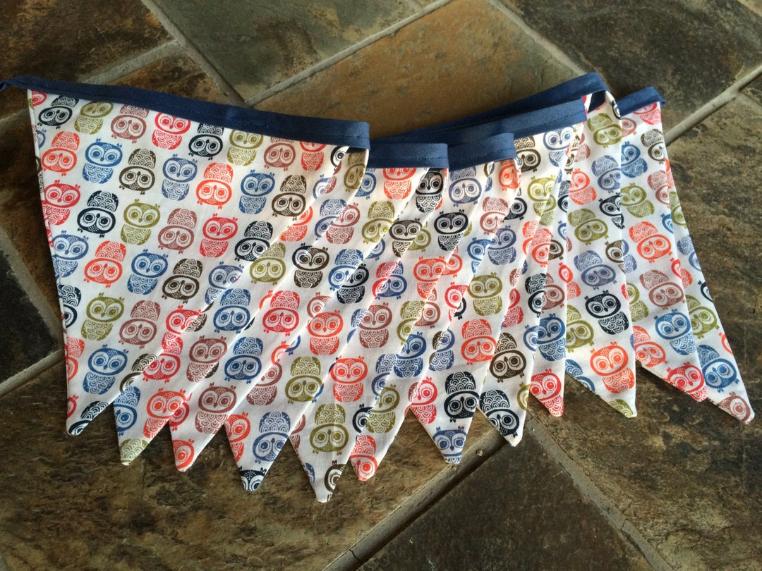 Owl Theme Design Flags / Pennant Banner / Garland / Bunting 9 Foot Long ...