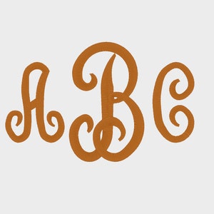 Upright Script Embroidery Machine Font in 6 Sizes (0.5", 1", 1.5", 2", 3", 4") With Letters and ...