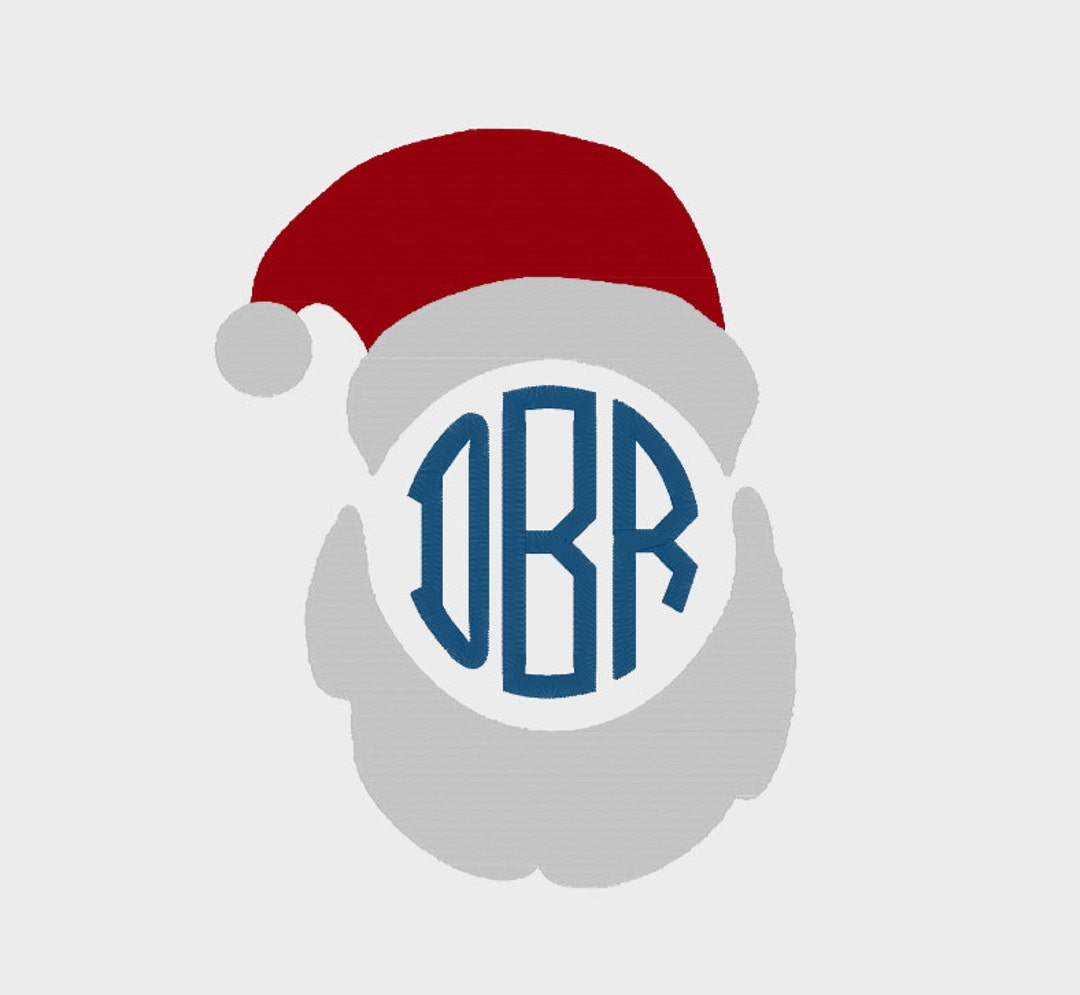 Santa Claus Monogram Border Embroidery File (fill and Applique) in 3 ...