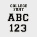 College Outline Embroidery Machine Font, 1/2", 3/4", 1", 2", 3" & 4 ...