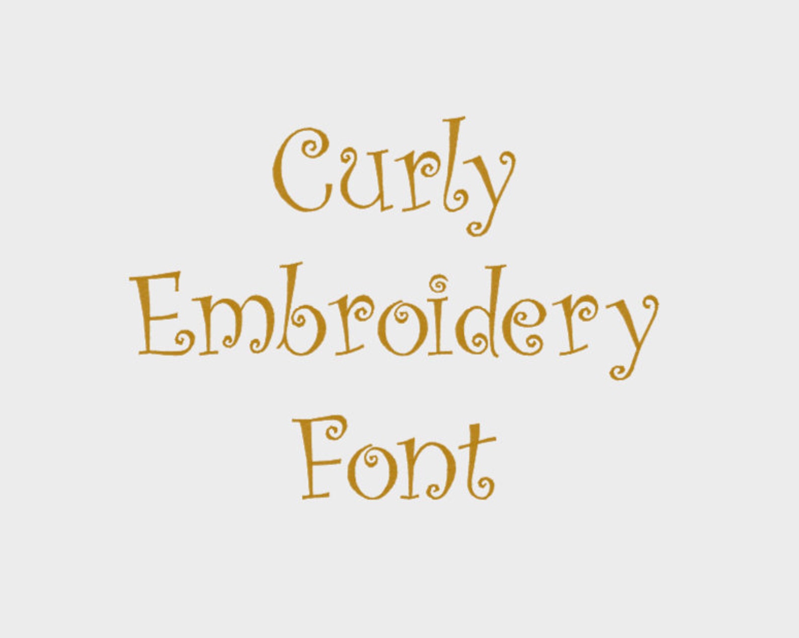 Curly Embroidery Machine Font 1/2 1 2 & - Etsy