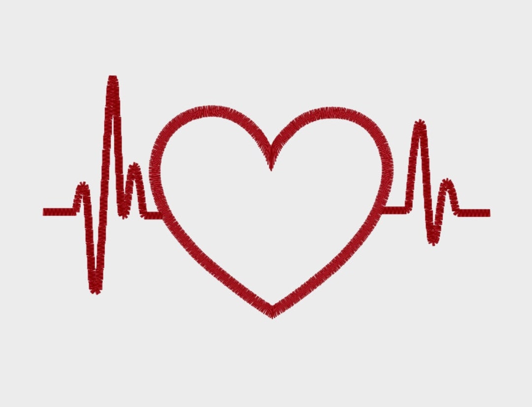 Heartbeat Monogram Border Embroidery File in Multiple Formats in 2 ...