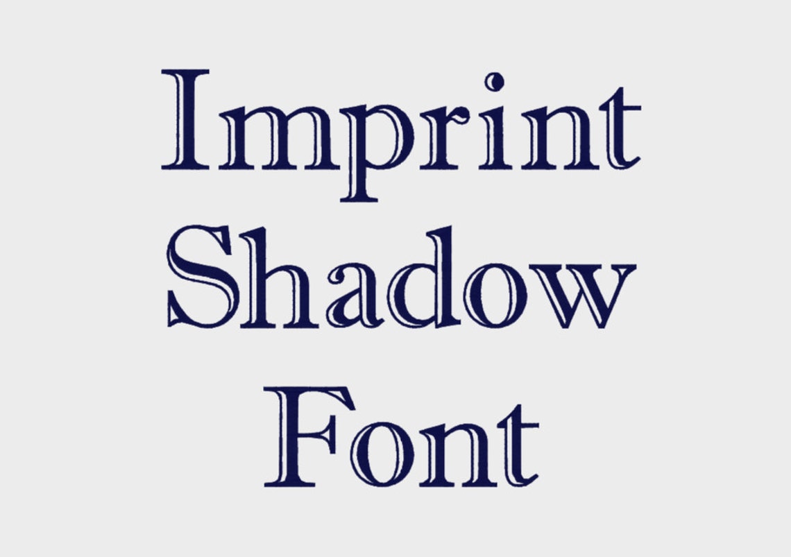 Imprint Shadow Embroidery Font in Multiple Formats, 1/2", 1", 2" & 3 ...