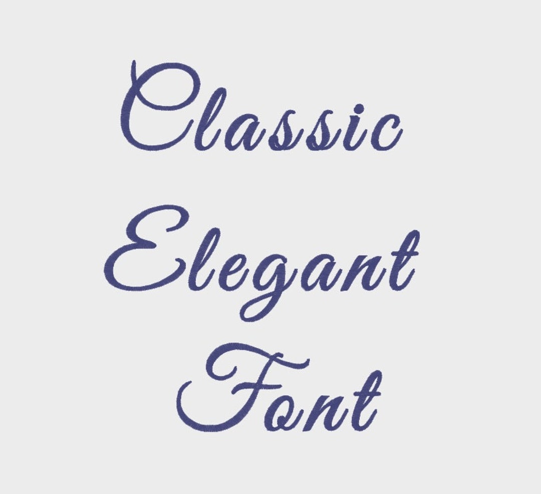 Classic Elegant Embroidery Machine Font in Multiple File Formats (1", 2 ...