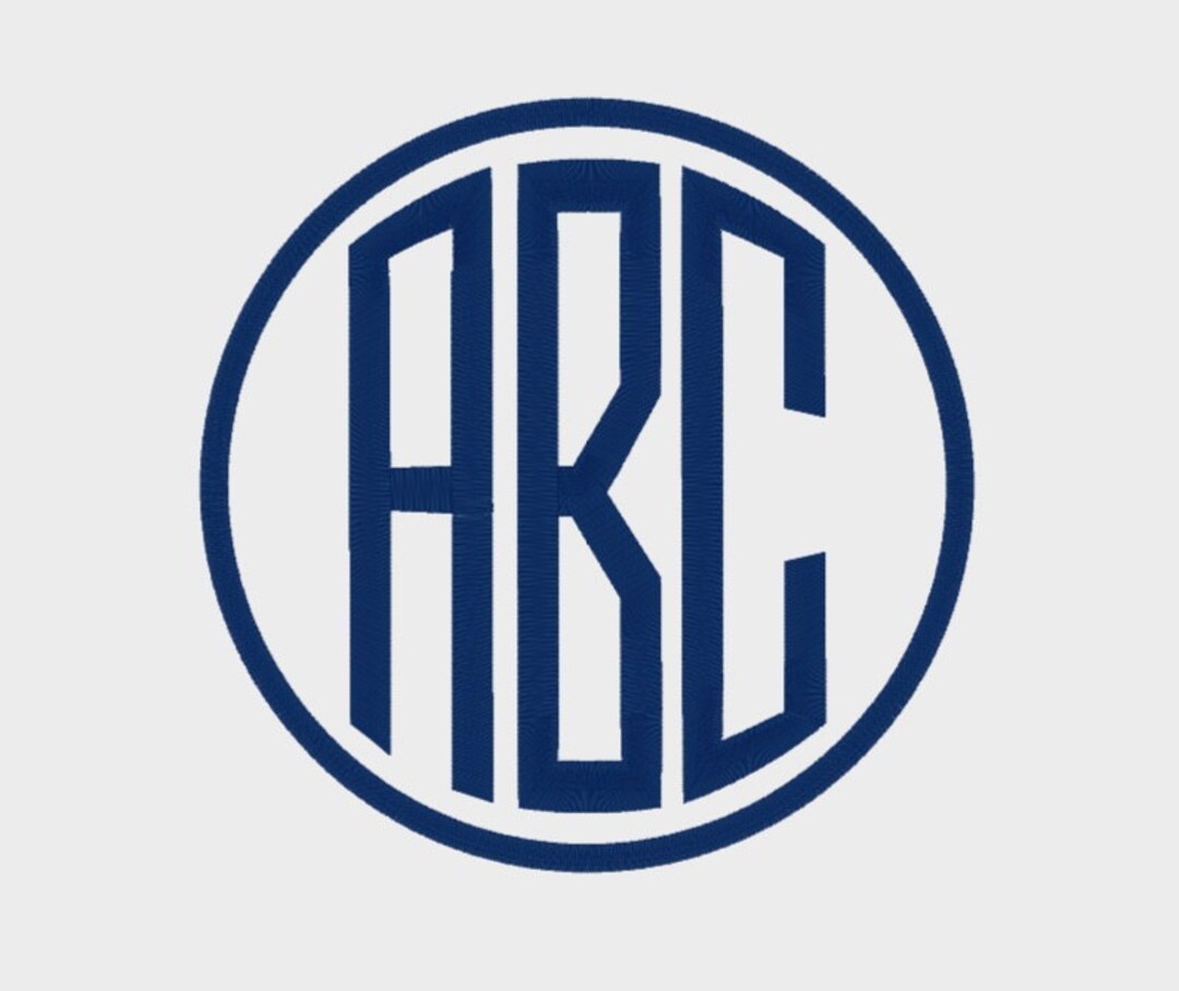 3 Letter Circle Monogram Embroidery Machine Font in Multiple File ...