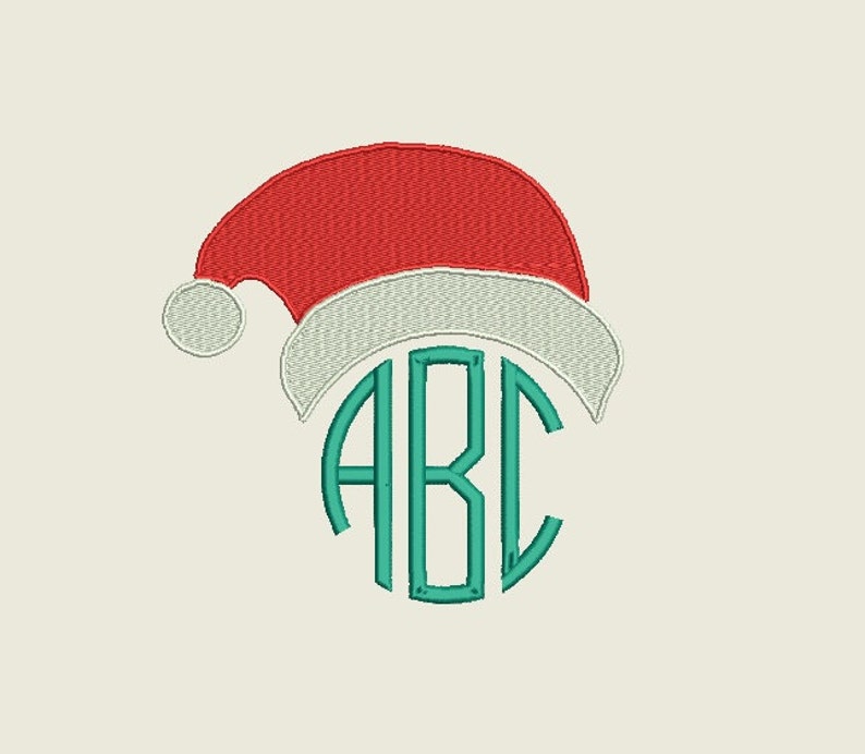 Santa Claus Hat Monogram Border Embroidery File (fill and Applique) in ...