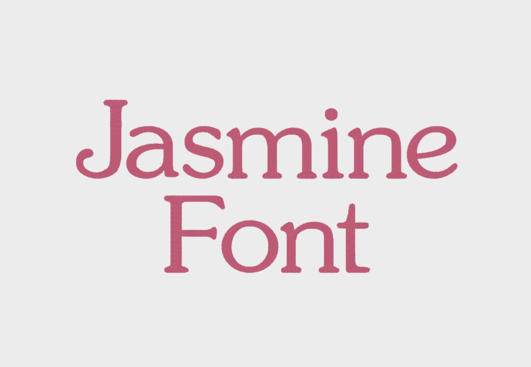 Jasmine Embroidery Machine Font in 4 Sizes (0.5", 1", 1.5" & 2") Upper ...