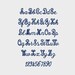 Upright Script Embroidery Machine Font in 6 Sizes (0.5", 1", 1.5", 2 ...