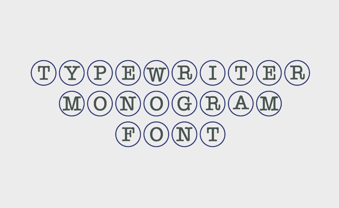 Single Letter Typewriter Monogram Embroidery Font With Circle | Etsy